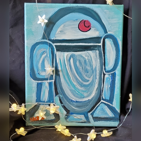 Art | 8x1 Original Acrylic Painting The Colors Of R2d2 | Poshmark